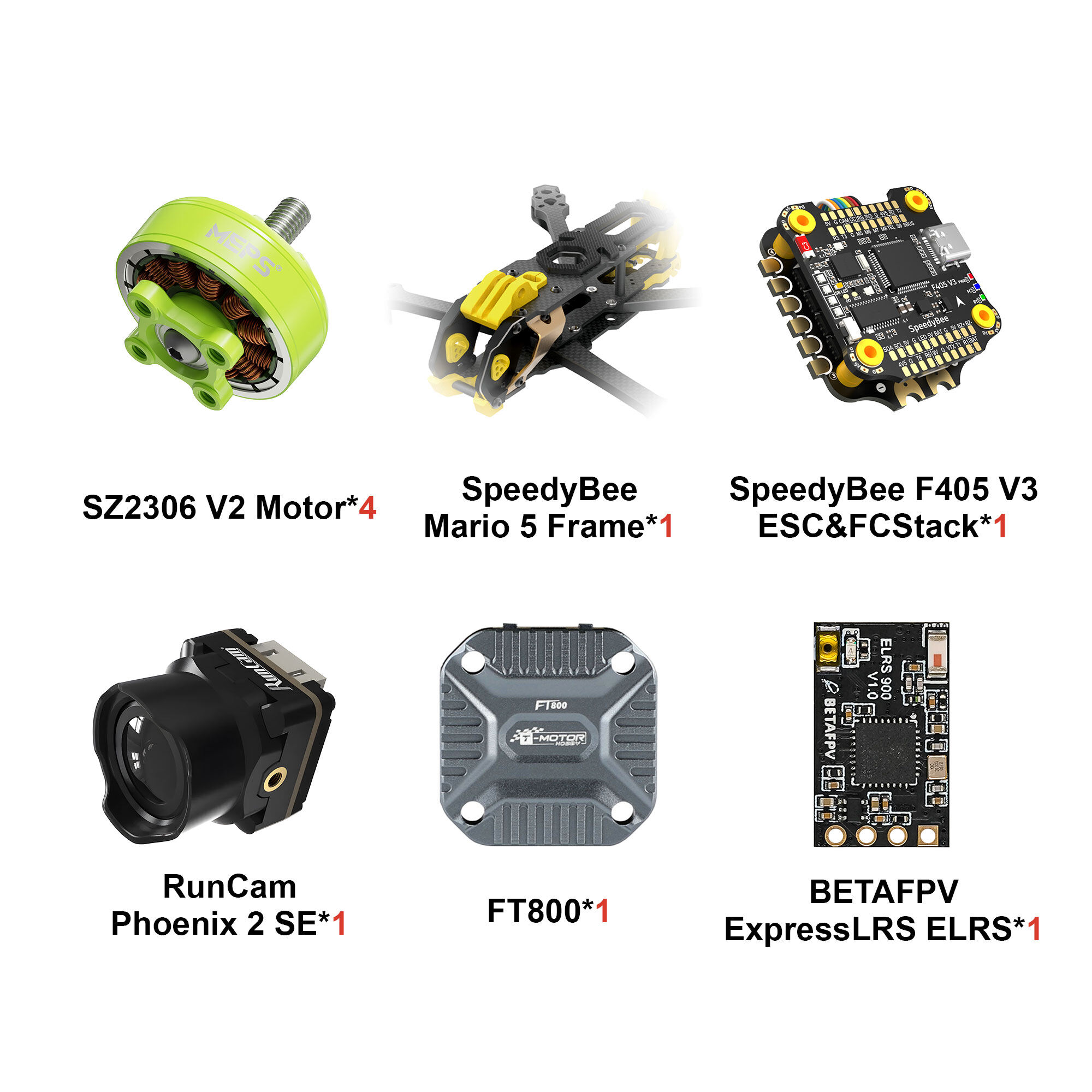 SZ2306 5" FPV Drone Kit with SpeedyBee F405 V3 Stack & Analog VTX - Re
