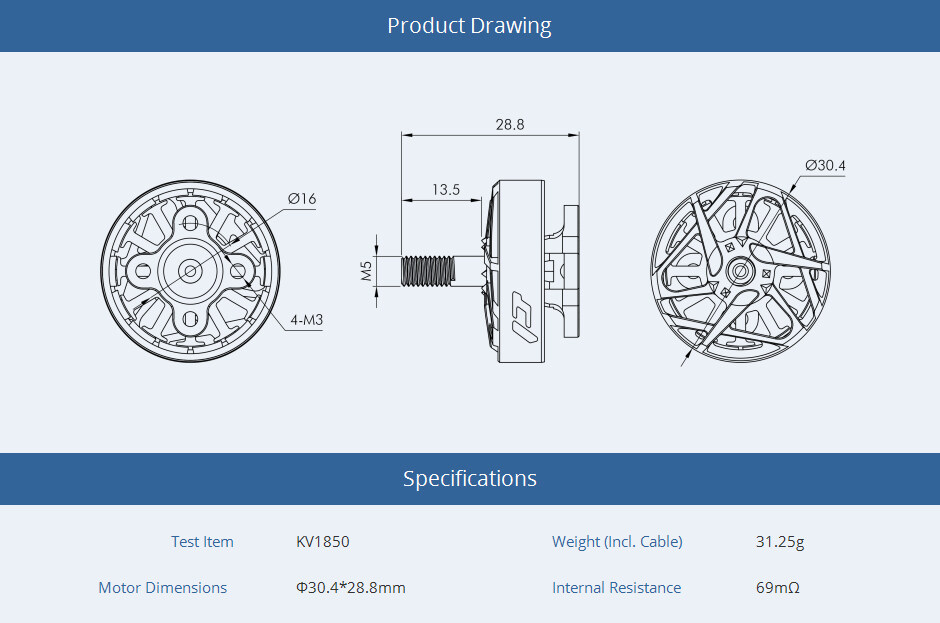 T-Motor P2505 1850KV Motor